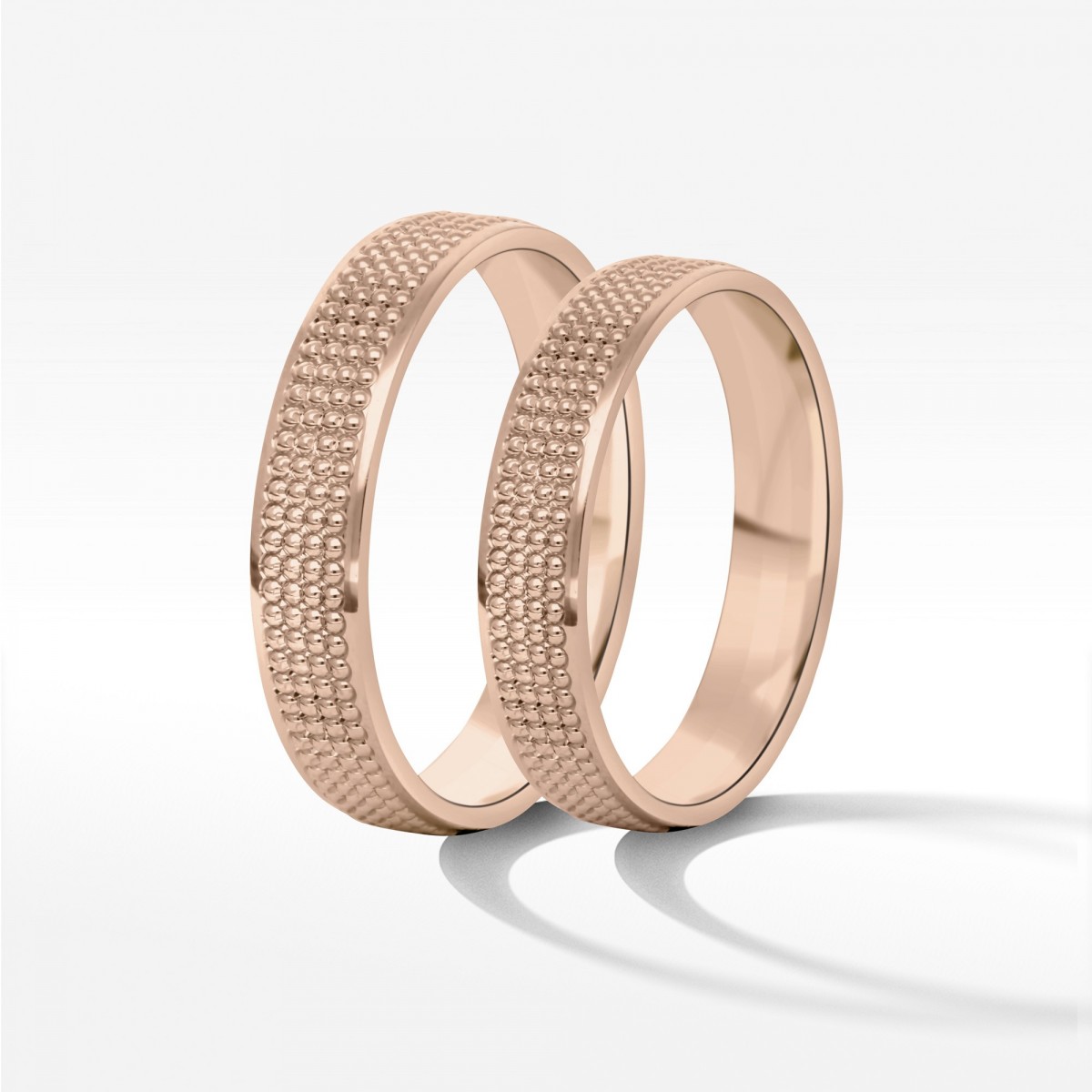 Obrączki ślubne z różowego złota 5mm V-488c - Sklep jubilerski Filipowicz